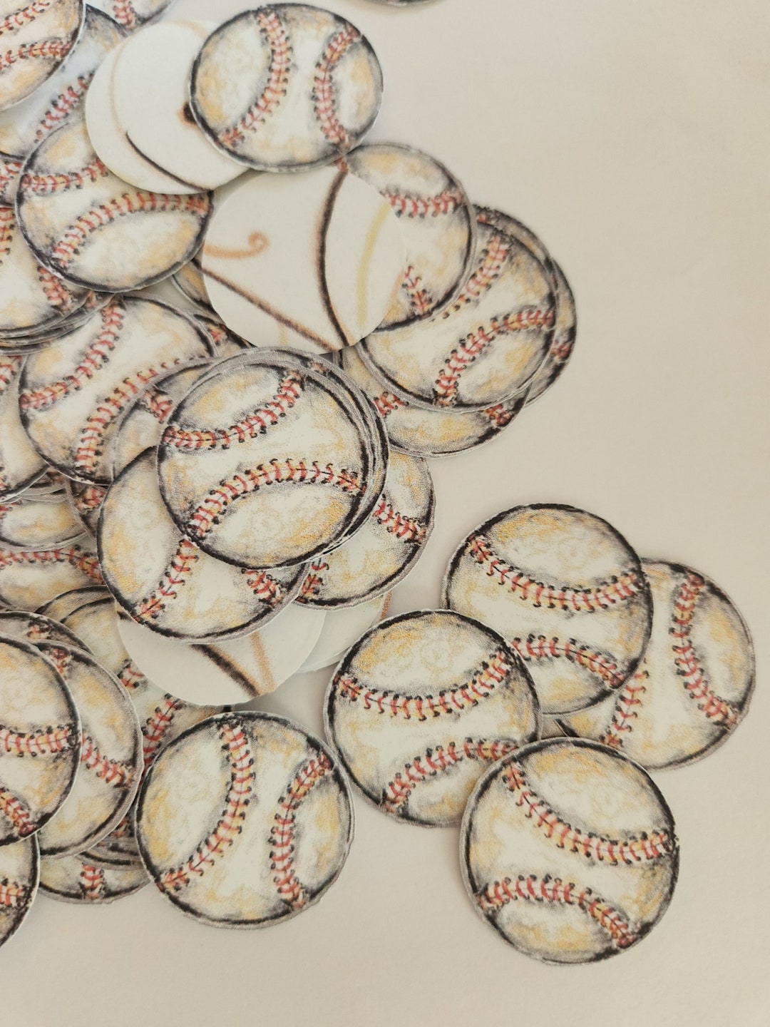 Baseball Confetti, Vintage Design Paper Baseballs, Sports Party ...