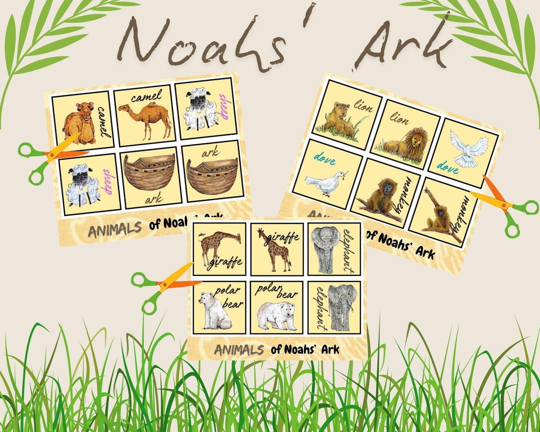 Noah's Ark Animal Matching Game: Kids Card Game (digital Download) - Etsy