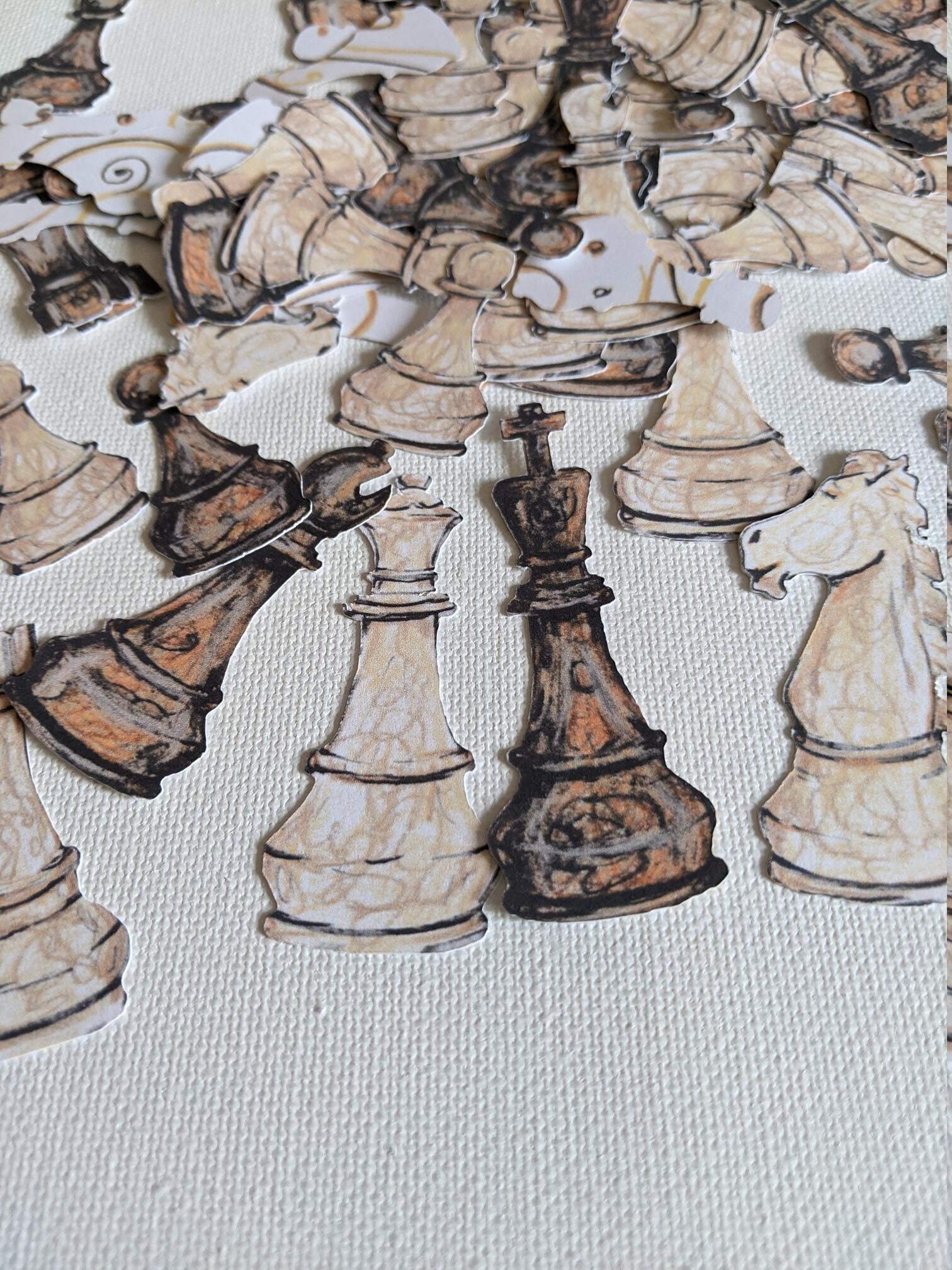 Chess Pieces Confetti, Cardstock Chess Pieces, Chess Birthday Party ...