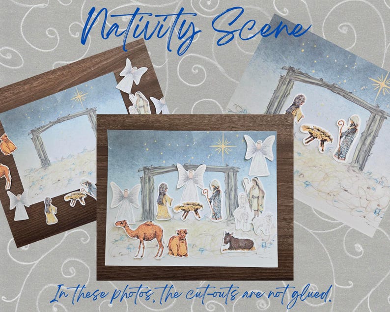 Printable Nativity Scene Craft & Matching Game: Kids Activity (digital ...