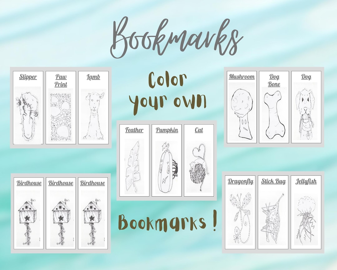 Animal Coloring Bookmarks: Kids Birthday Craft (digital Download) - Etsy