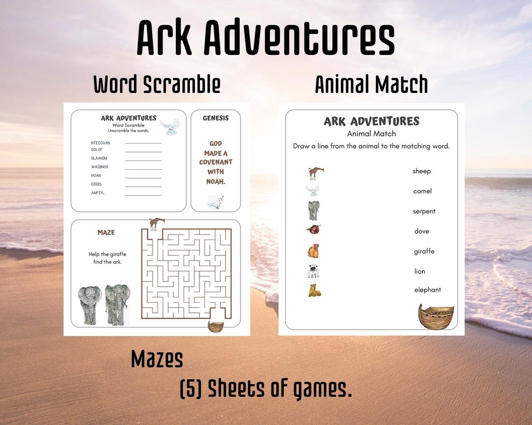 Noahs Ark Puzzles, Sunday School Activity, VBS Noahs Ark Mazes ...