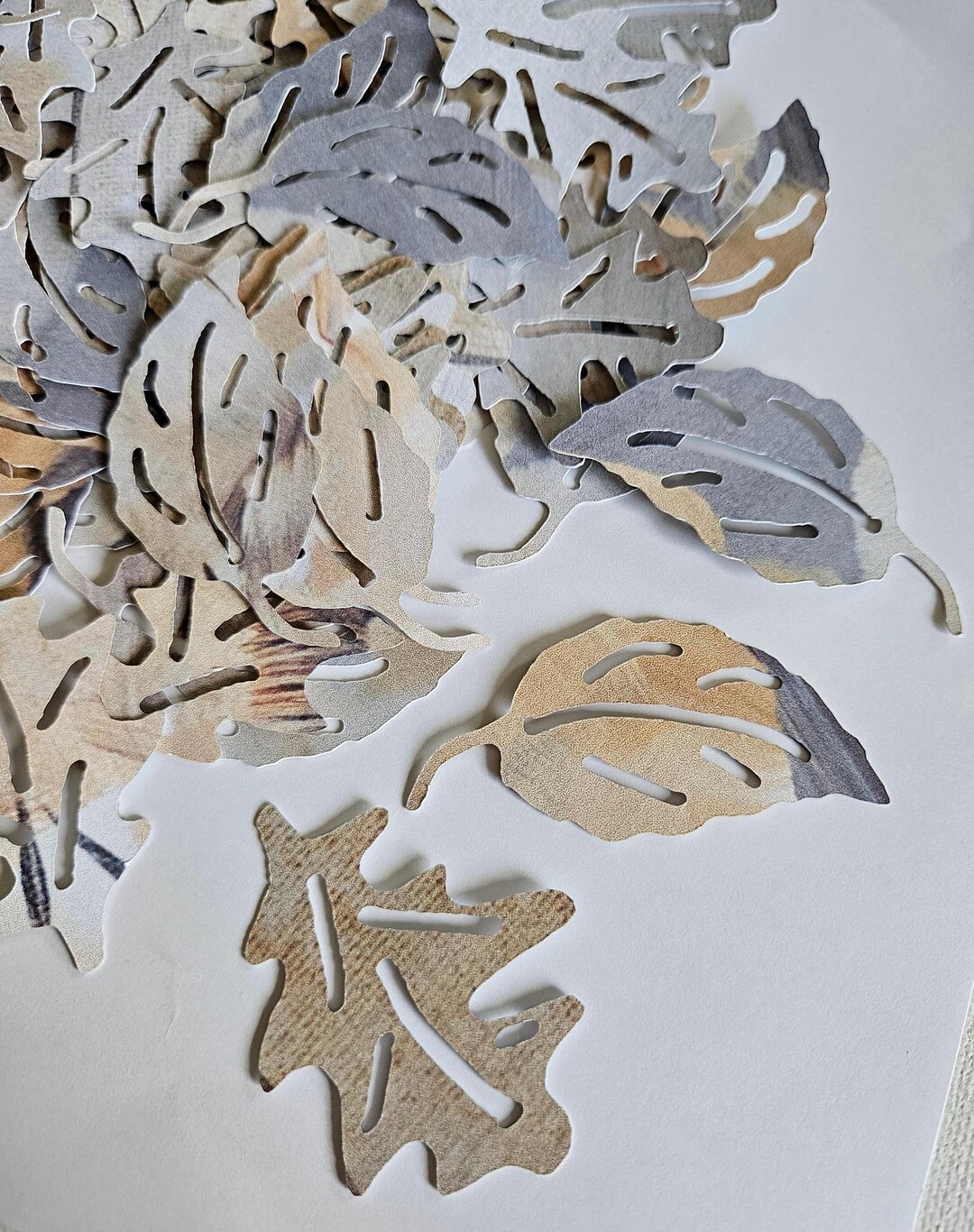 Leaf Confetti, Large Paper Leaves, Thanksgiving Table Decor, Rustic ...