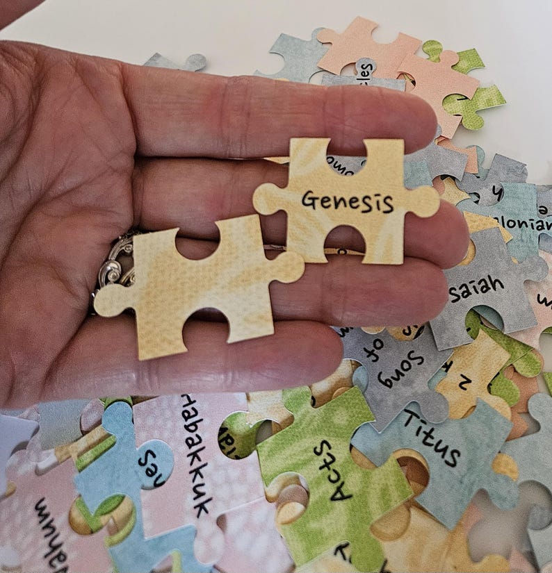 Bible Books Puzzle Pieces, Genesis to Revelation, Sunday School ...