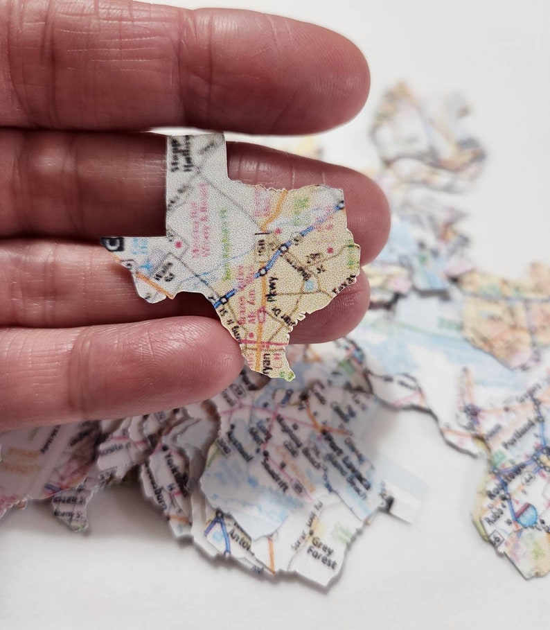 State Map Confetti Road Atlas State Craft Paper States - Etsy