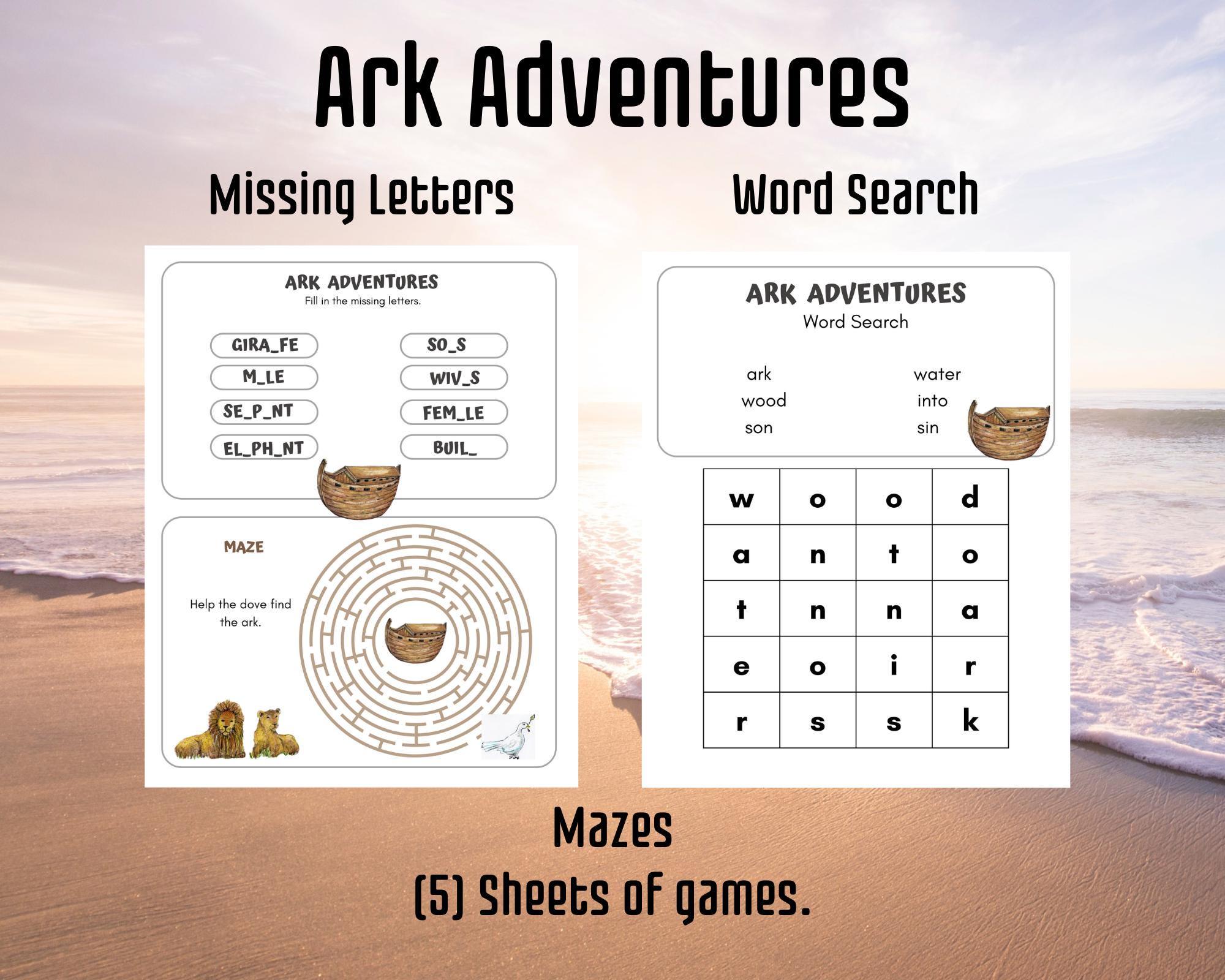 Noah's Ark Puzzles: Sunday School Activity Pack, VBS Activity Sheets ...