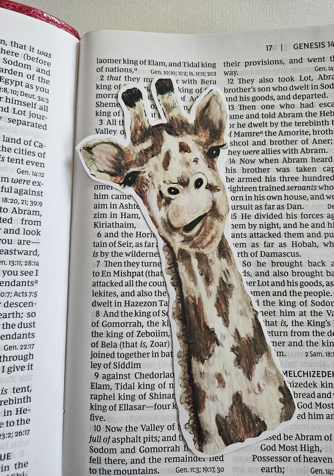 Goofy Giraffe Bookmark: Handmade Sticker Card Gift - Etsy