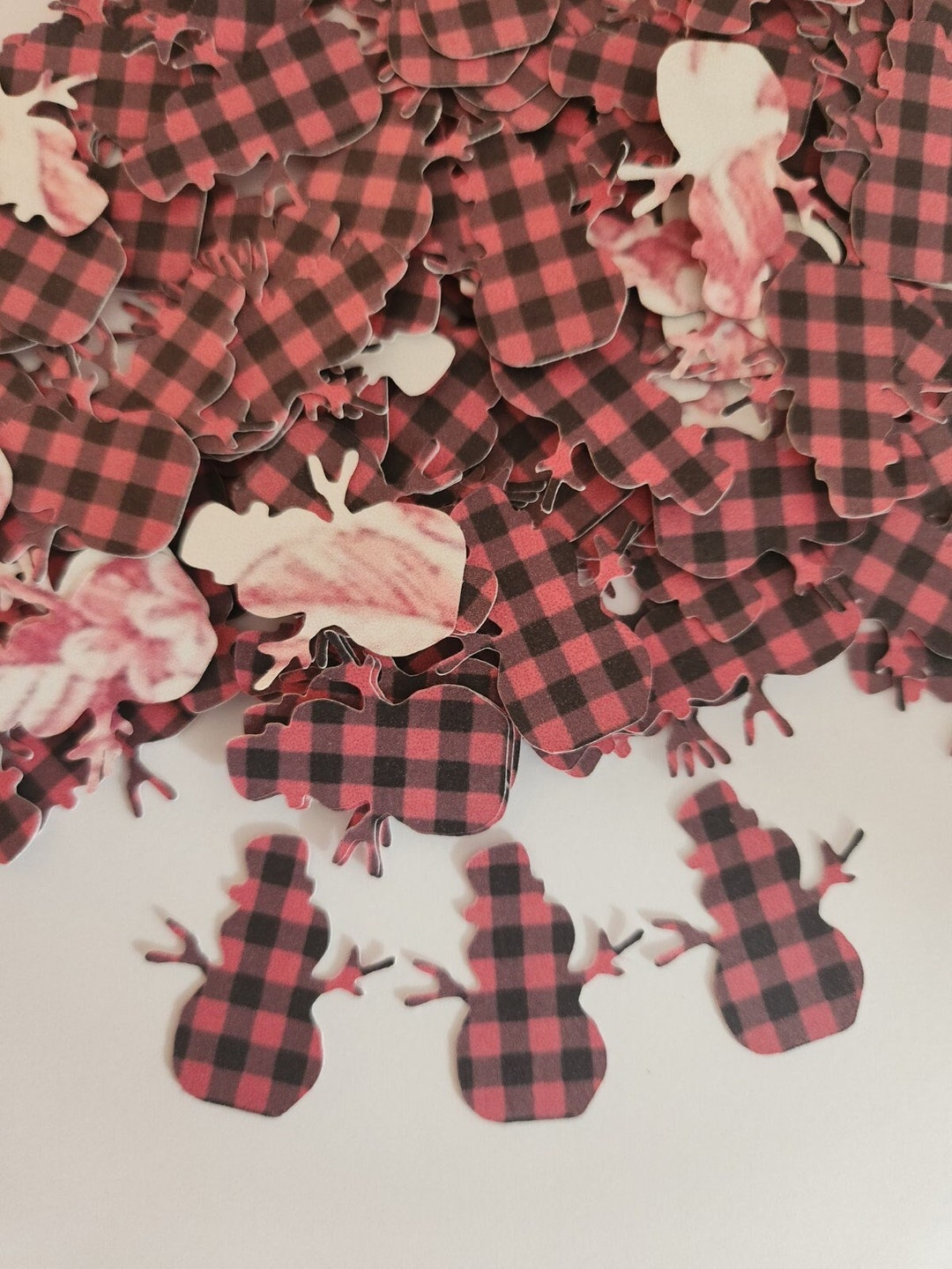 Plaid Snowmen Confetti, Christmas Snowmen Craft, Holiday Table ...