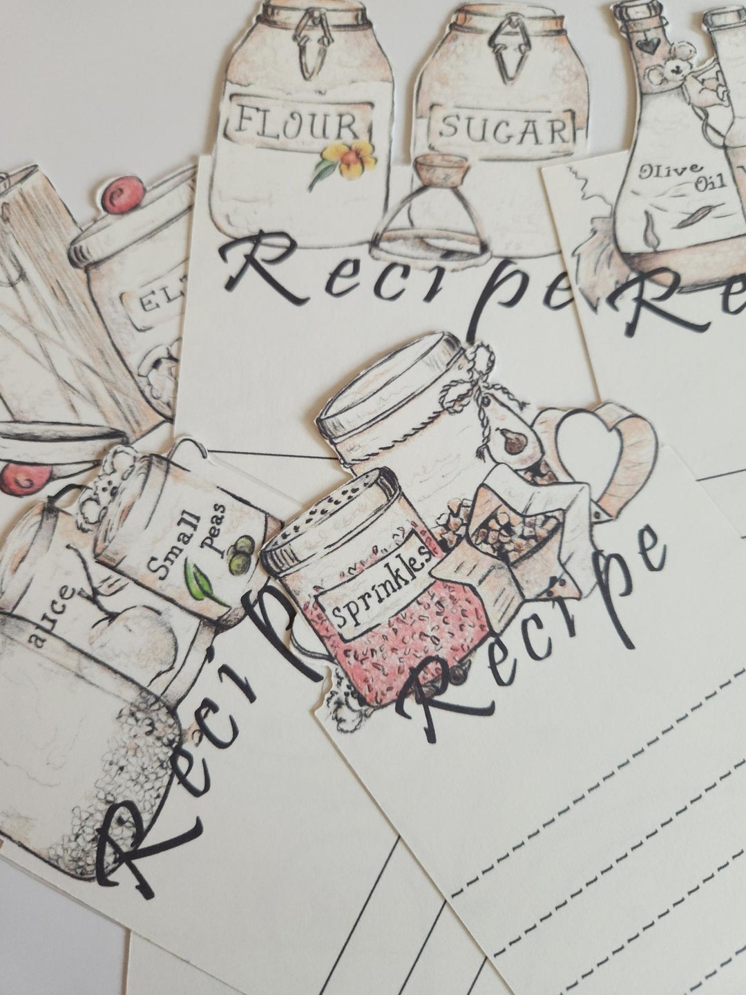 Recipe Bookmarks (6), Cookie Cutter Bookmarks, Cookbook Recipe Cards ...