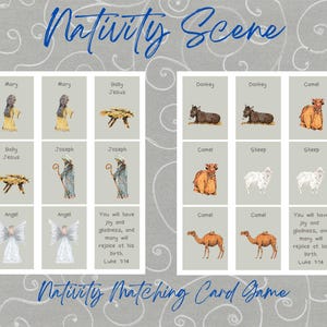 Printable Nativity Scene Craft & Matching Game: Kids Activity (digital ...