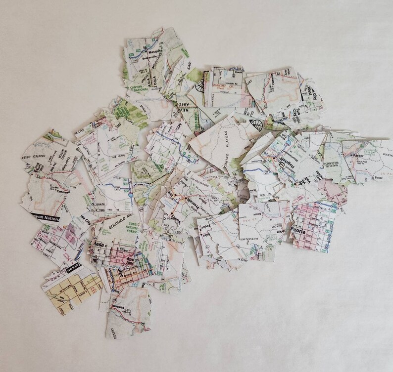 State Map Confetti Road Atlas State Craft Paper States - Etsy
