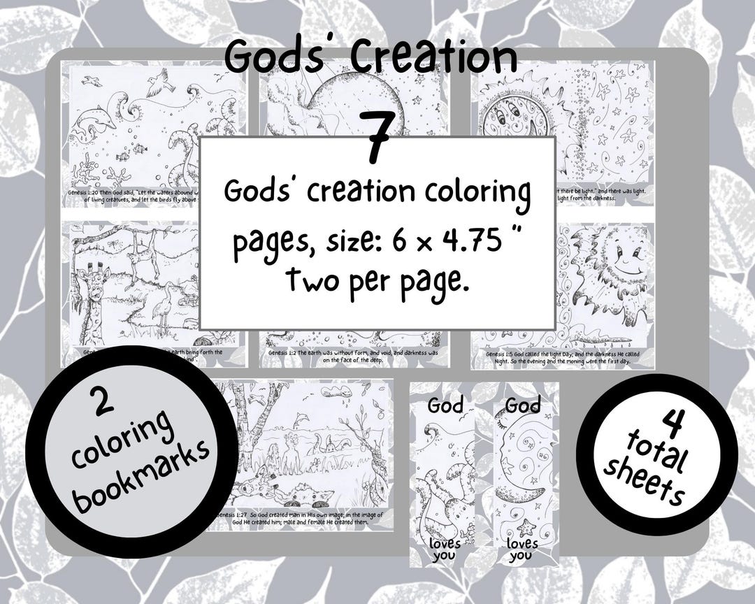 Gods Creation Coloring Pages, Printable Christian Coloring Activity ...