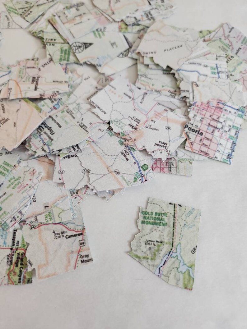 State Map Confetti Road Atlas State Craft Paper States - Etsy