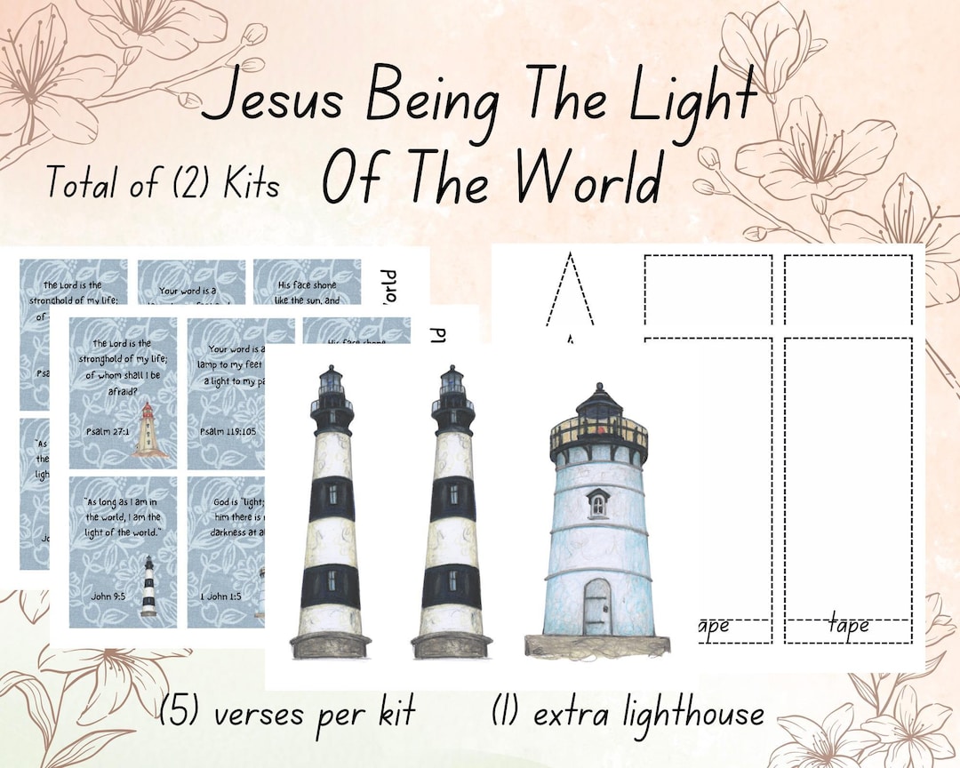 VBS Activity, Lighthouse Bible Verse Craft, Jesus the Light of the ...