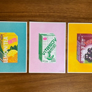 Vita Juice Cartons Risograph Prints (5x7 In) - SET of 8 - Etsy