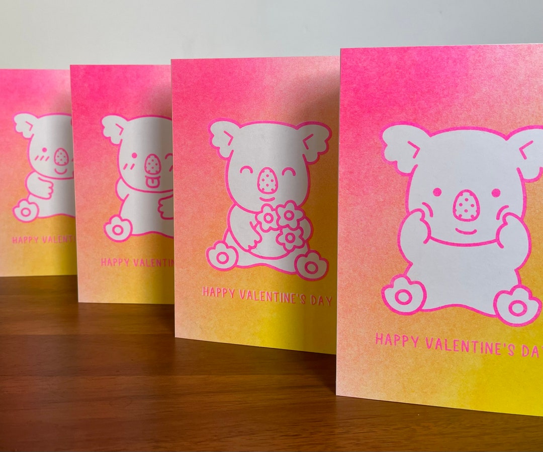 Risograph Cards SET of 4 - Koala's March Cards for All Occasions ...
