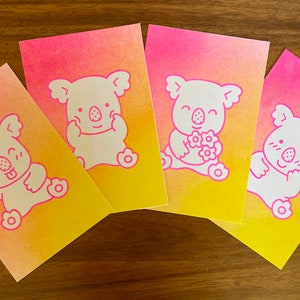 Koala's March Risograph Prints and Cards (4x6) - Etsy
