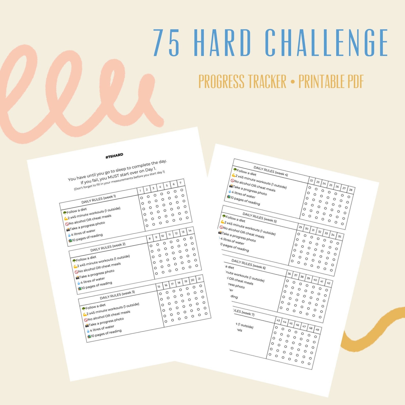 75 Hard Rules Printable
