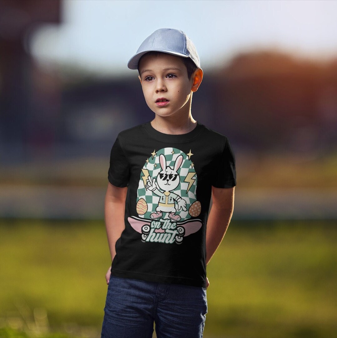 Camisa de Pascua para niños, camiseta On The Hunt, camiseta de conejito ...