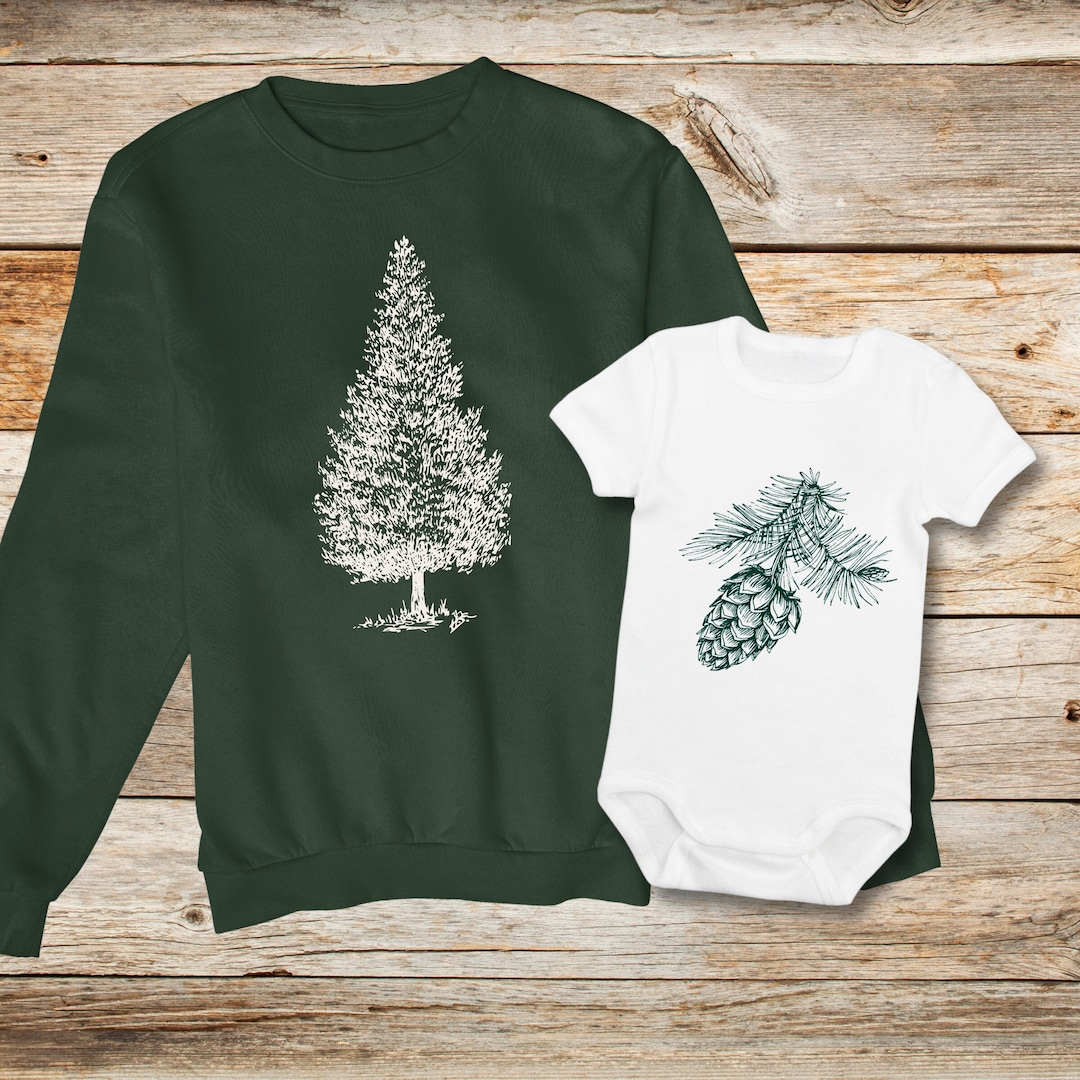 Pinecone and Pine Tree Matching Outfit, Dad Mom and Baby Matching ...