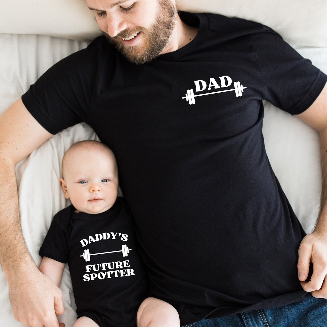 Weight Lifting Dad Tshirt, "daddy's Future Spotter" Shirt, Gym Dad Gift ...