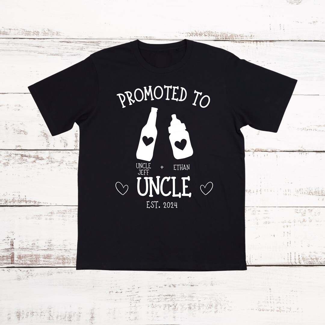 Promoted to Uncle Shirt Personalized New Uncle Gift, Baby Announcement ...