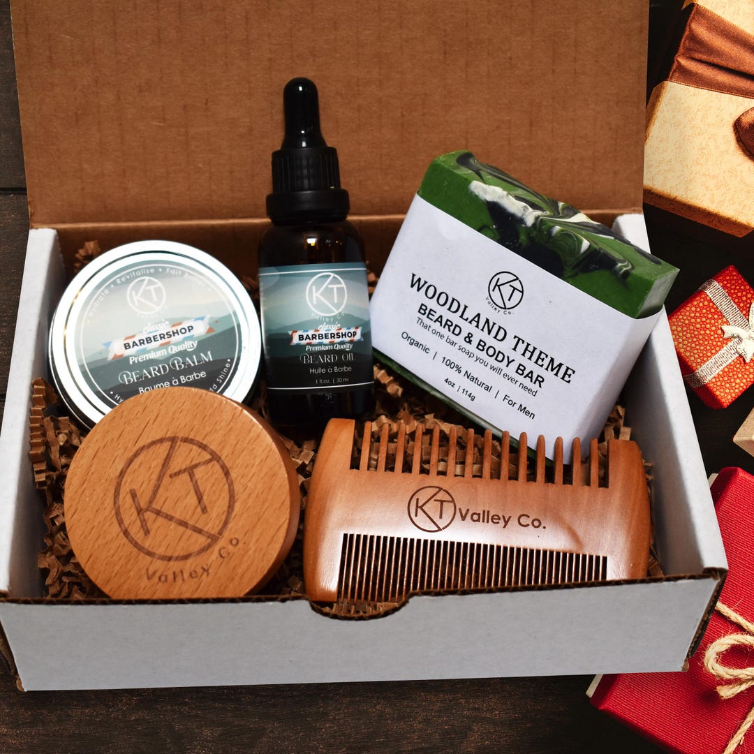 Natural Beard Care Kit for Men. Handmade Beard Grooming Kit. Ultimate ...