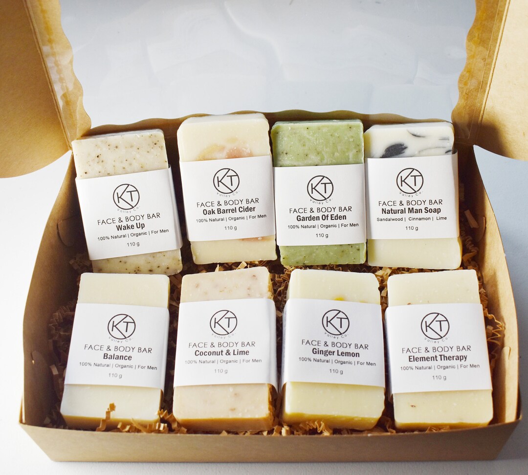Natural Soap Bar Gift Set for Men. Set of 8 Handmade Soap Bars. Natural ...