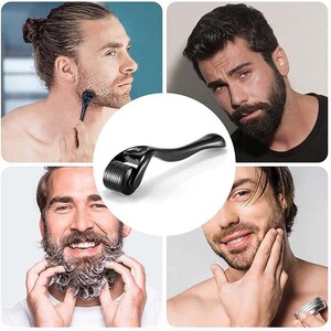 Natural Beard Growth Kit for Men. Beard Hair Roller Set. Derma Roller ...