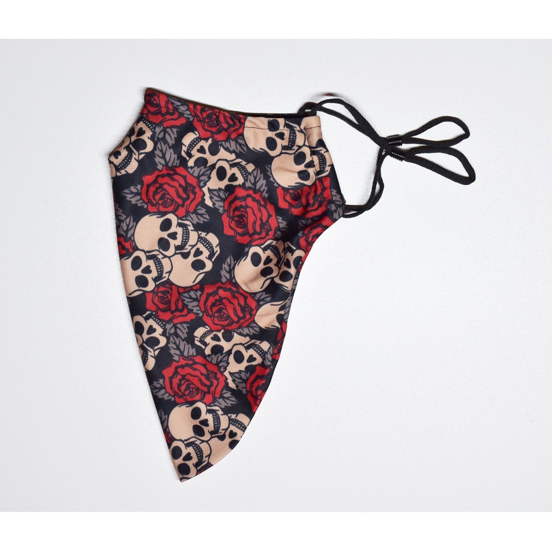 Halloween Beard Masks for Bearded Men. Skulled With Red Rose Style ...