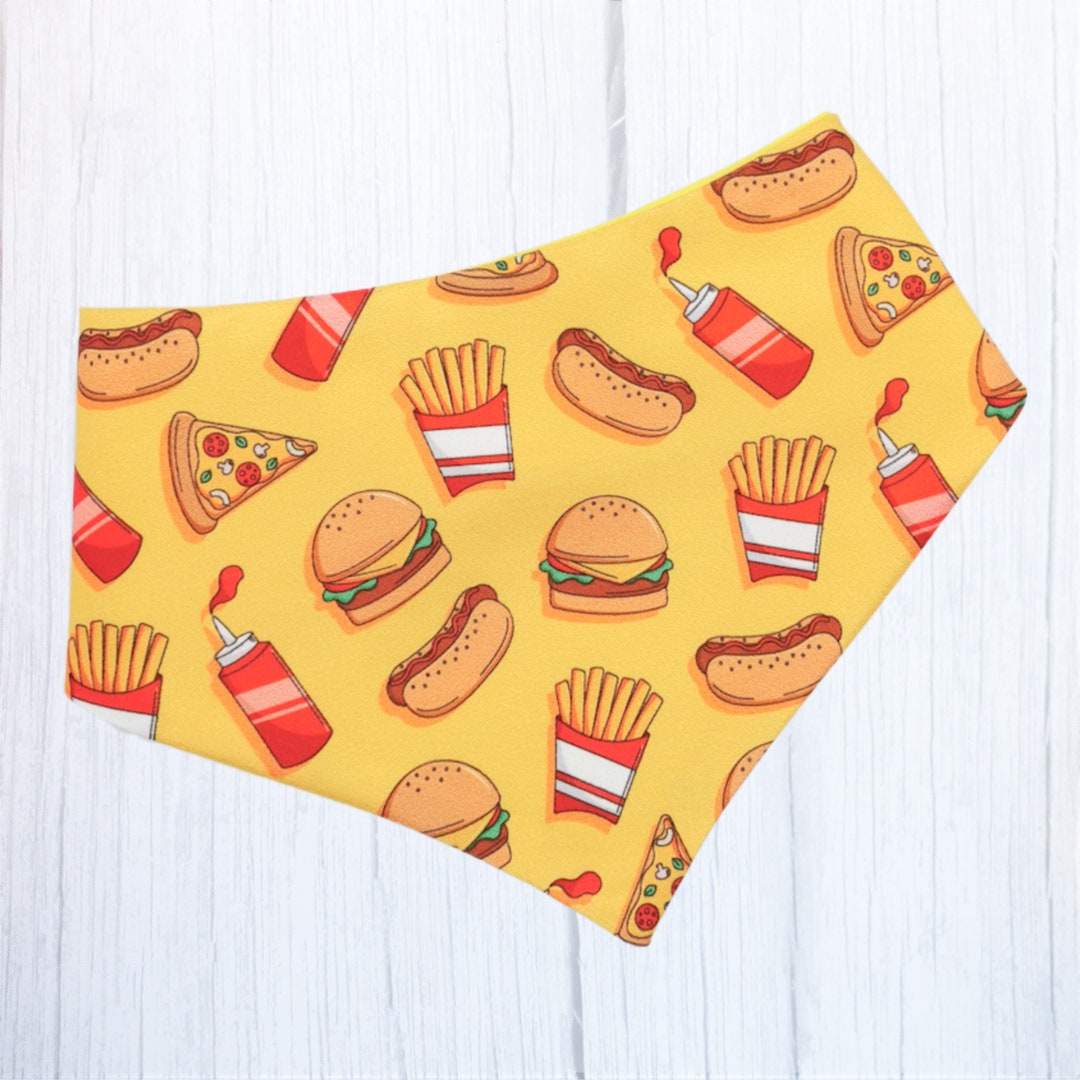 Fast Food Pet Bandana, Funny Food Bandanas, Easy Release Hook and Loop ...