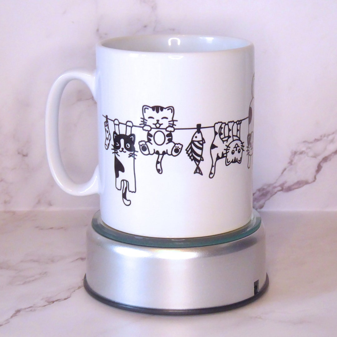 Cats on Wire Mug, Cute Cat Ceramic Mug Gifts, Cute Cat Gifts for Her ...