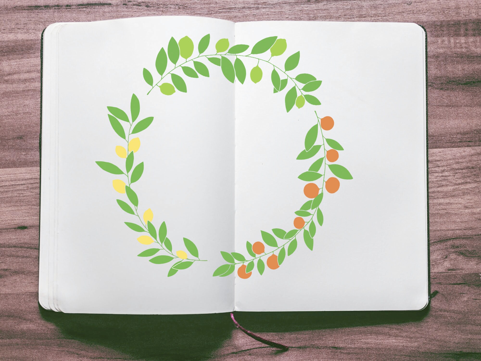 Citrus Borders, Lemon, Lime, Orange, Orange Branch, Fruit Border Vector ...