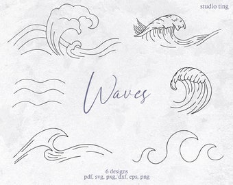 Crescent Moon Svg, Ocean Moon Svg, Dreams Svg, Moon With Wave Svg, Moon ...