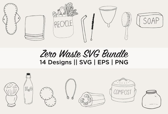 Zero Waste Svg Eco Clipart Ecological Icon Low Waste Zero | Etsy