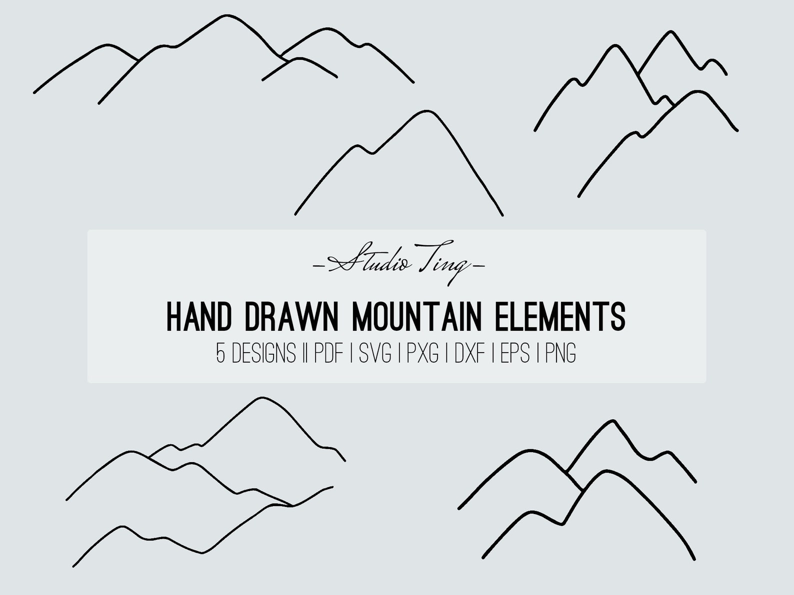 Hand Drawn Mountain SVG Mountains Svg File Nature Svg - Etsy