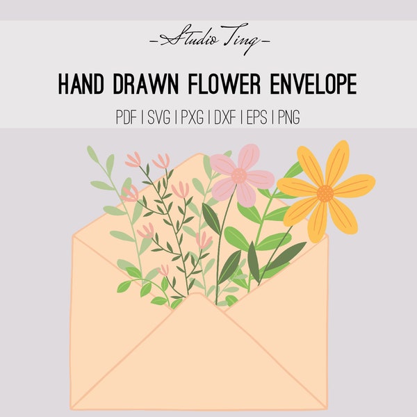 Floral Envelope Clipart - Etsy
