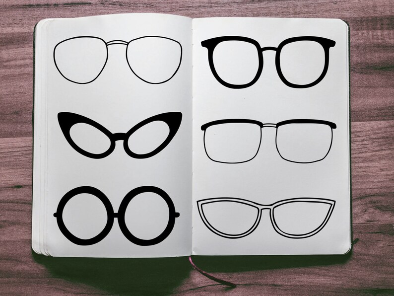 Eye Glasses Clip Art, Glasses Frames Vector, Optometry SVG, Party Prop ...
