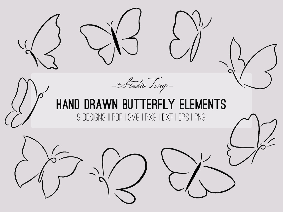 Hand Drawn Butterfly Clip Art Minimalist Butterfly Vector - Etsy