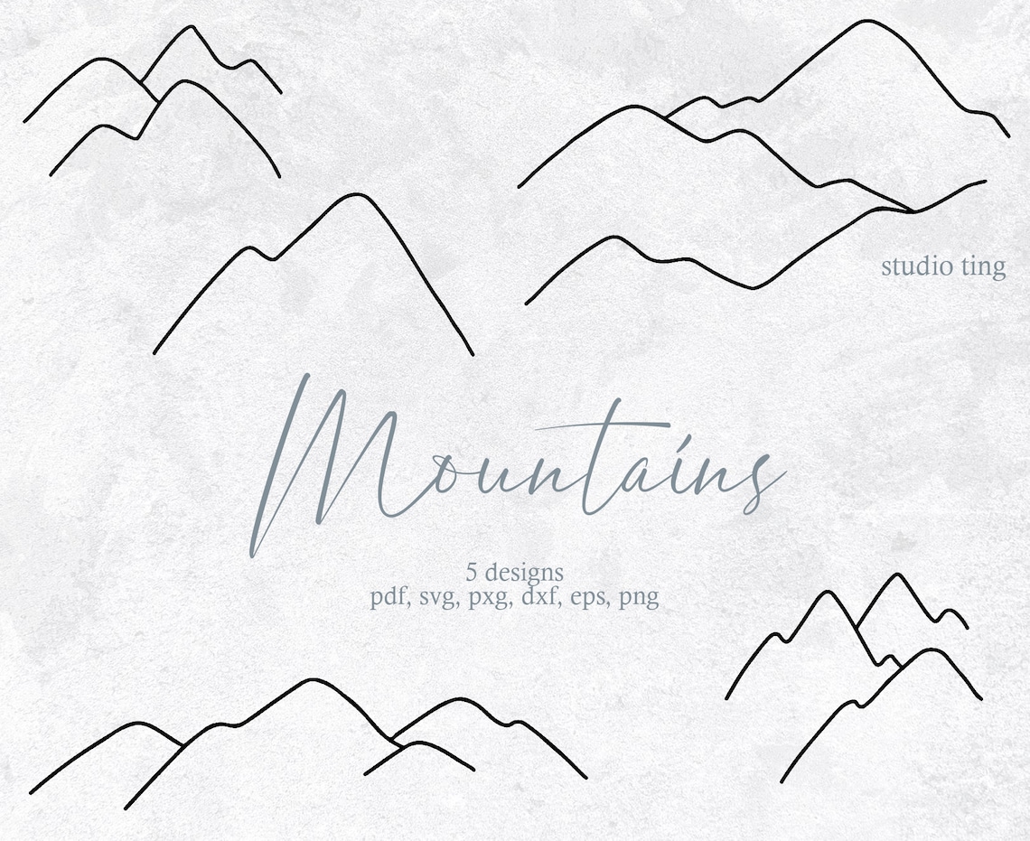 Hand Drawn Mountain SVG, Mountains Svg File, Nature Svg, Travel Svg ...