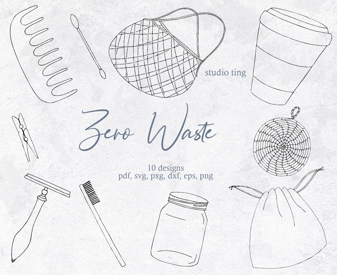 Hand Drawn Zero Waste Svg Eco Clipart Ecological Icon - Etsy