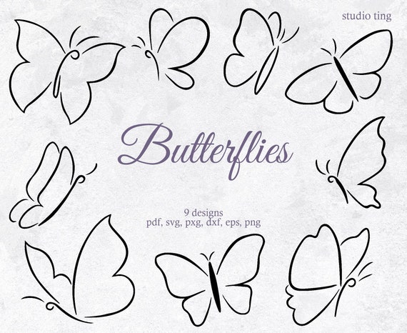 Simple Butterfly Outline Clipart