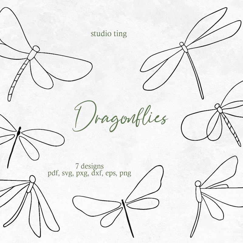 Dragonflies Clipart - Etsy