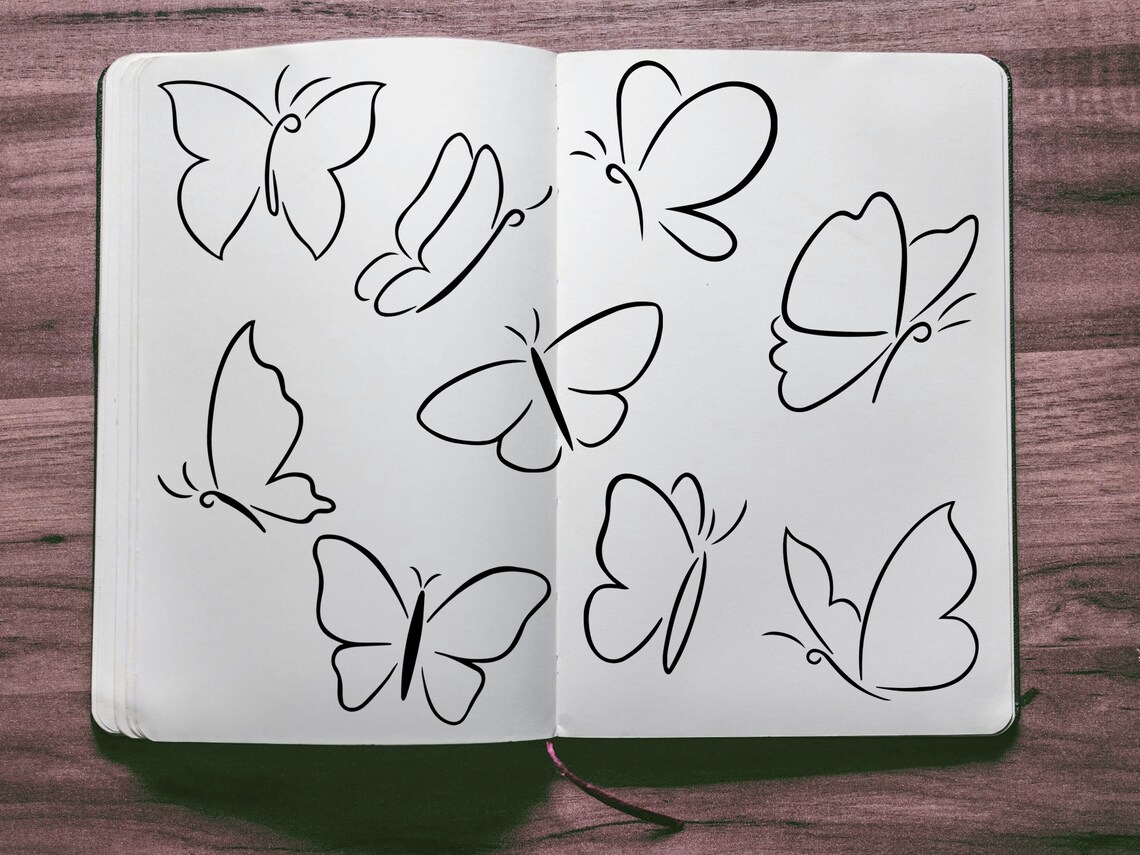 Hand Drawn Butterfly Clip Art Minimalist Butterfly Vector - Etsy