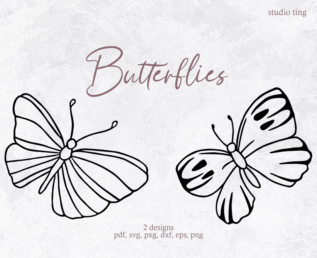 Hand Drawn Butterfly Clip Art Minimalist Butterfly Vector - Etsy