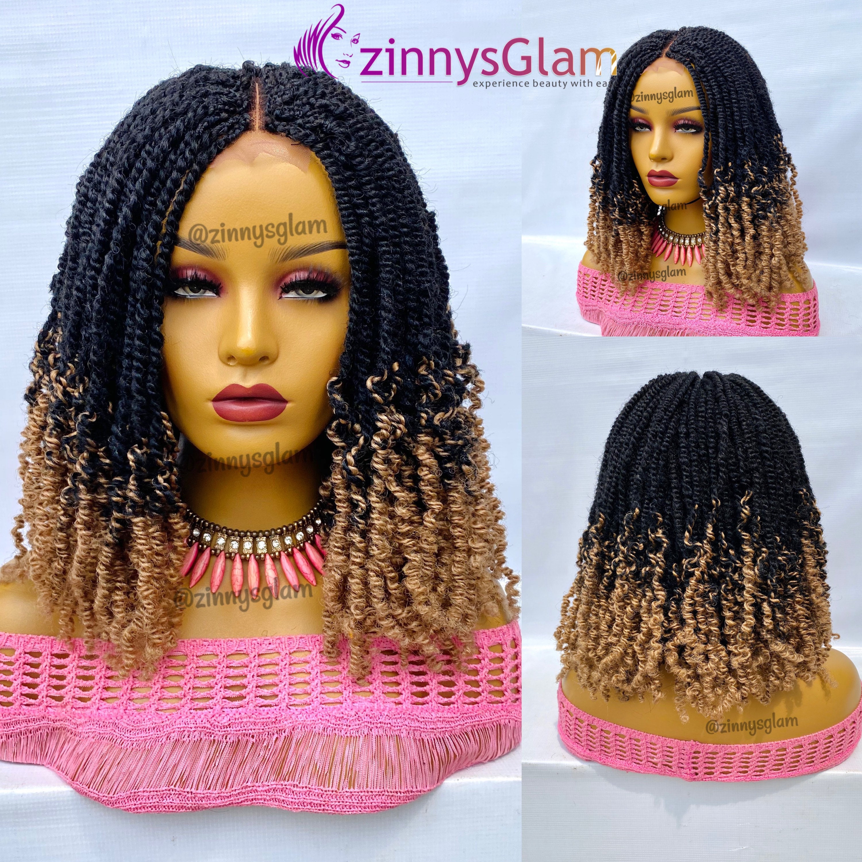 Kinky Spring Twist Wig Ombre Kinky Braid Wig Hairstyles Black - Etsy