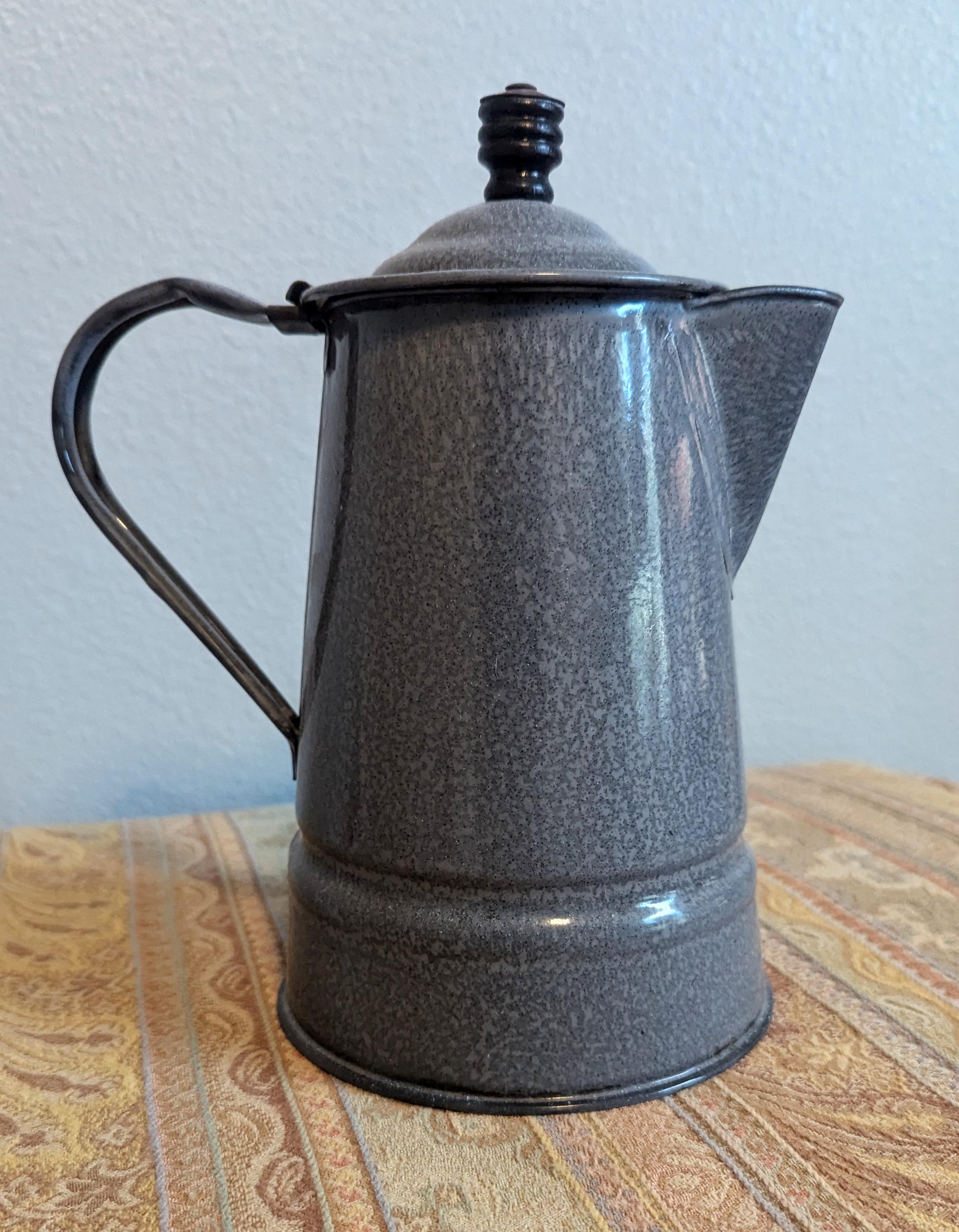 Vintage Enamel Coated Metal Water Kettle / Pot Great Condition - Etsy