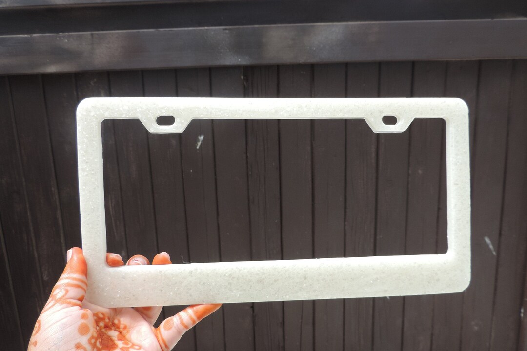 Epoxy Resin License Plate Frame|custom License Plate Frame|white Resin ...