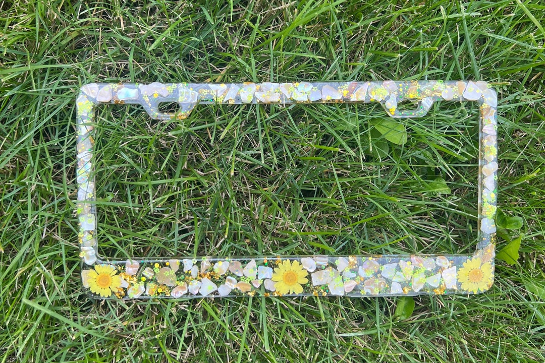 Epoxy Resin License Plate Frame|custom License Plate Frame|yellow ...