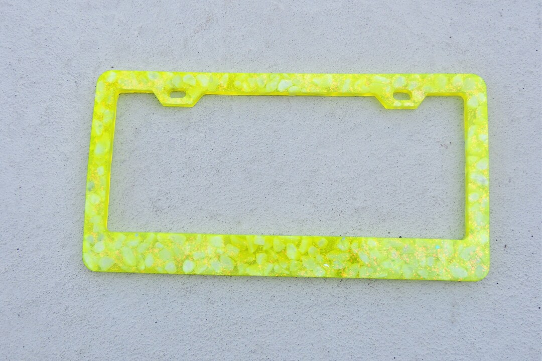 Resin License Plate Frame|custom License Plate Frame|white Stone Number ...